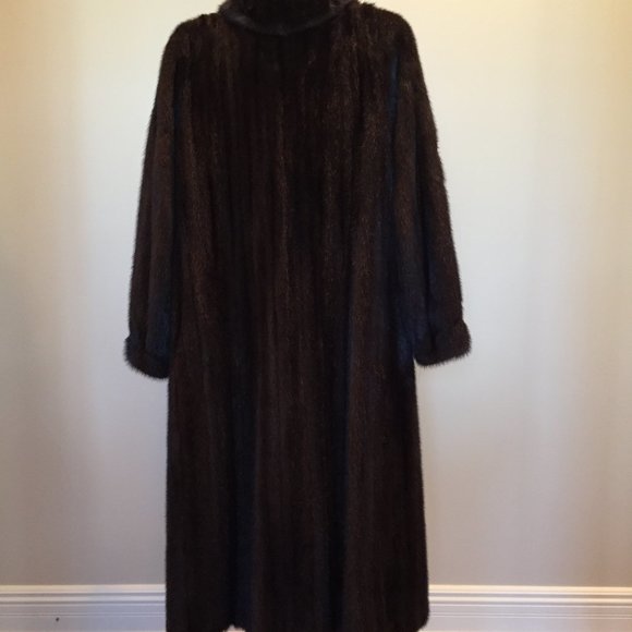 Elan Furs | Jackets & Coats | Dark Mink Long Fur Coat Wear Muff | Poshmark